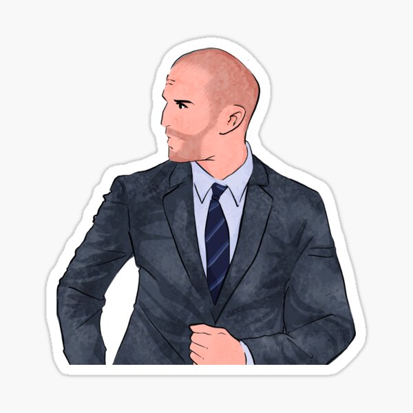 "illustration of actor jason statham in the film mechanic" Sticker for ...