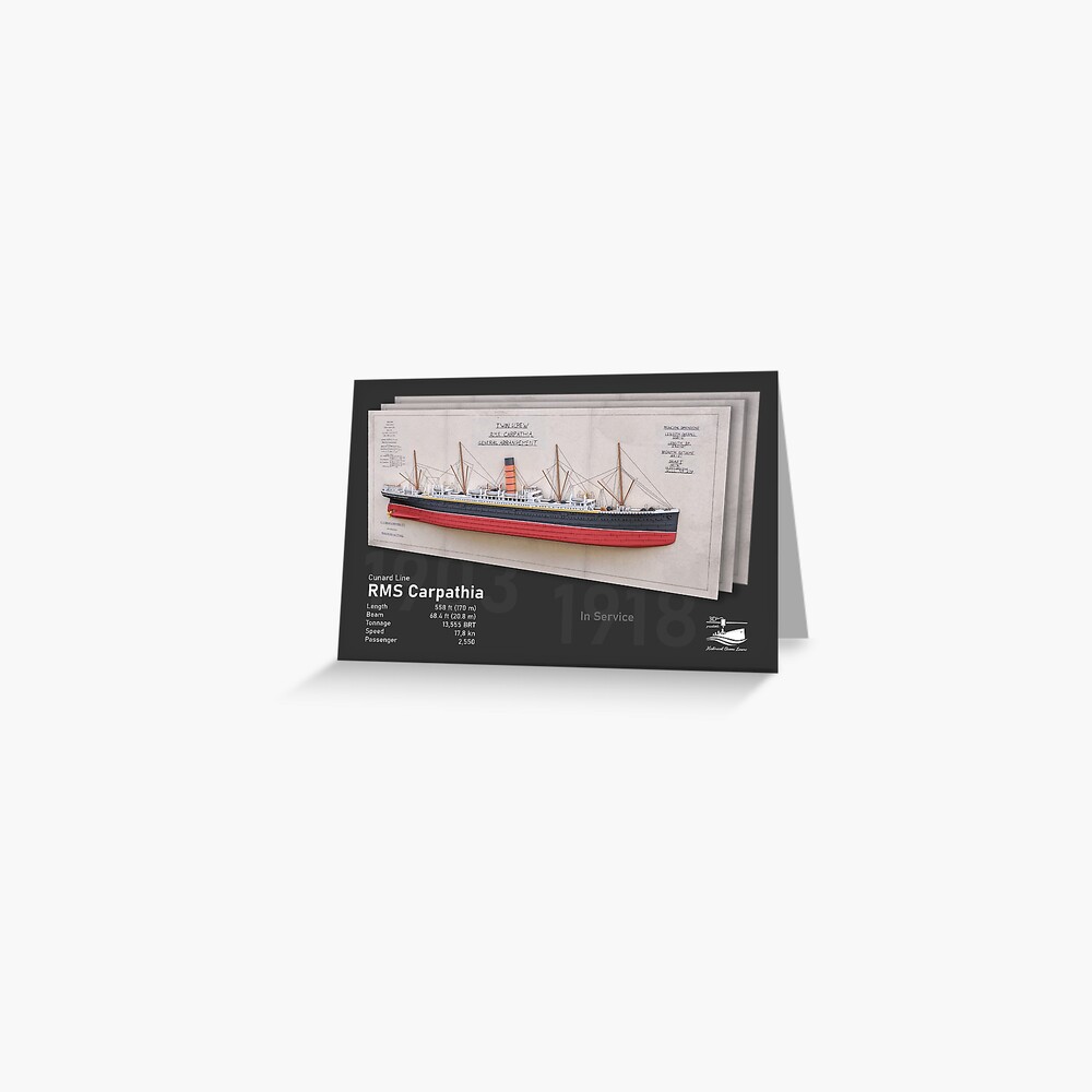 "RMS Carpathia - Postcard (EN)" Greeting Card by vandragonde | Redbubble