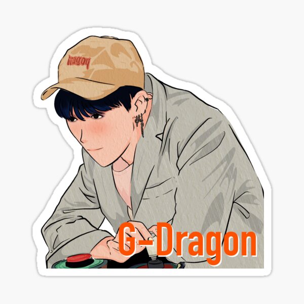"cool product with illustration of G - Dragon " Sticker by Copyfasta ...