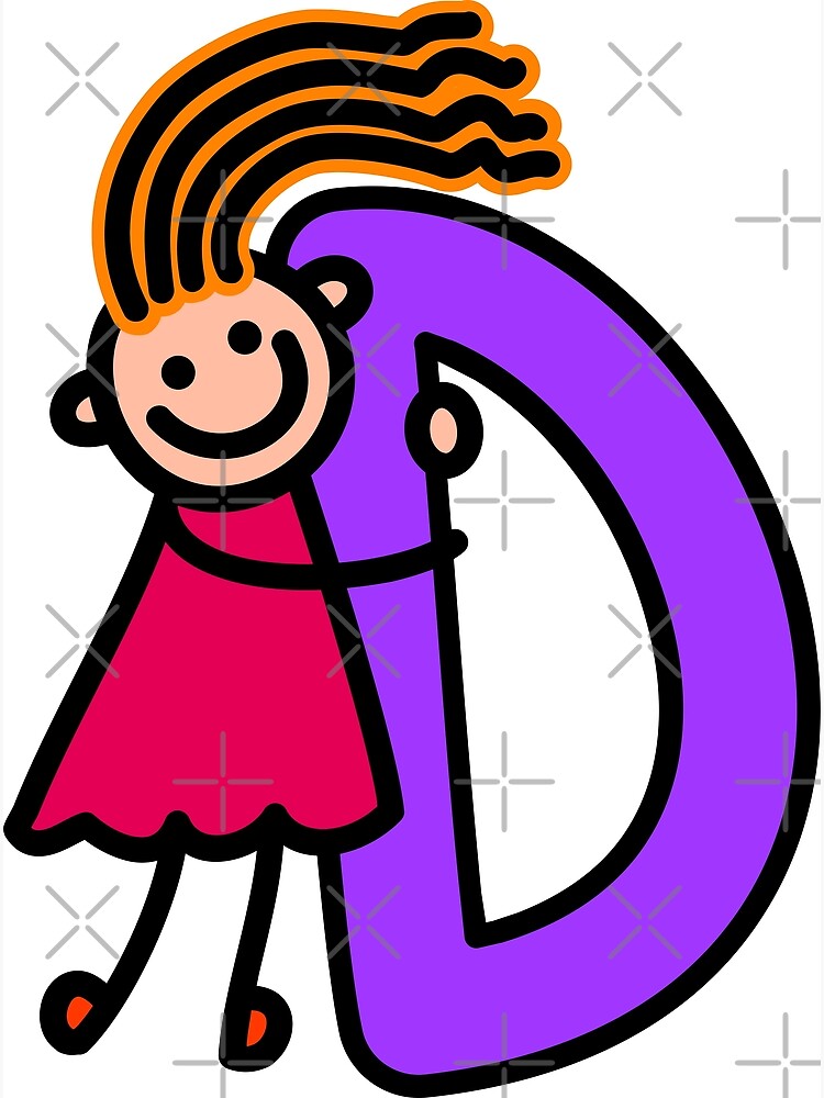 Póster «Letra D para niñas alfabeto personaje de dibujos animados ...