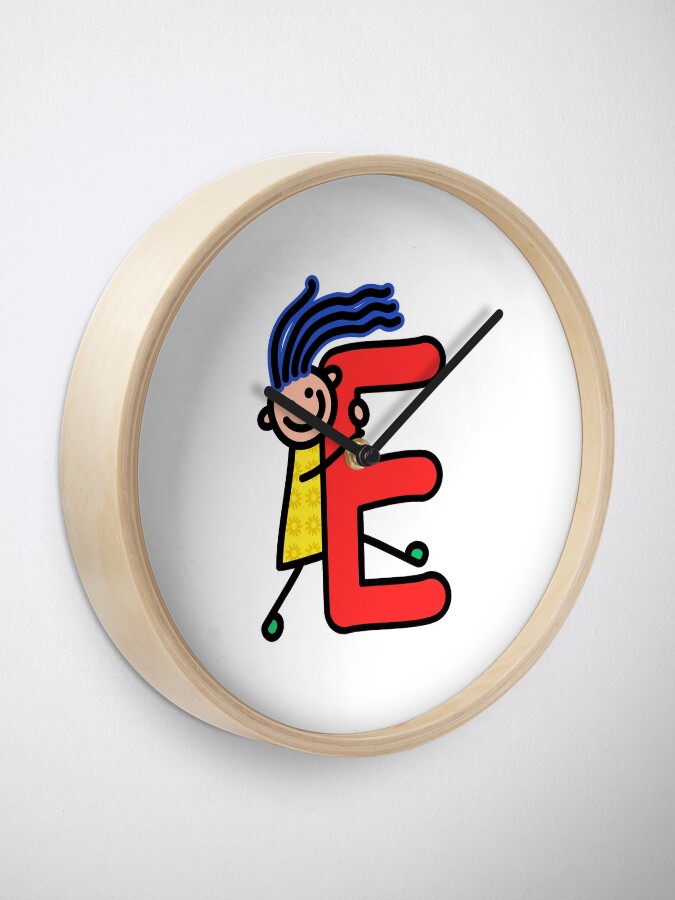 Reloj «Letra E para niñas alfabeto Personaje de dibujos animados ...