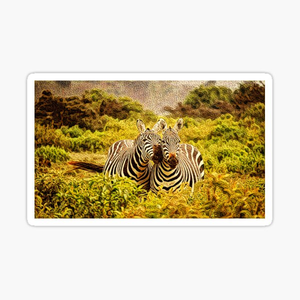 "Together for ever, pair of loving zebras" Sticker for Sale by ...