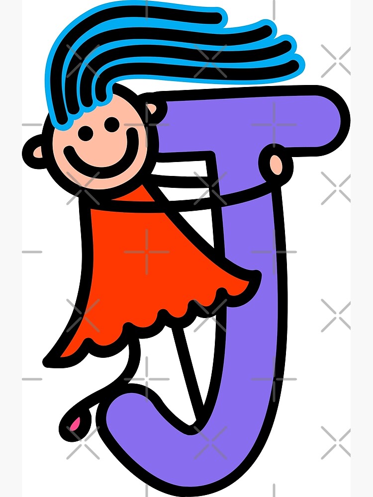 Lámina artística «Letra J para niñas alfabeto Personaje de dibujos ...