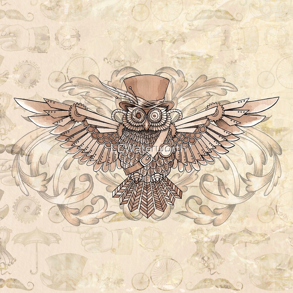 "Steampunk Owl" by LCWaterworth | Redbubble