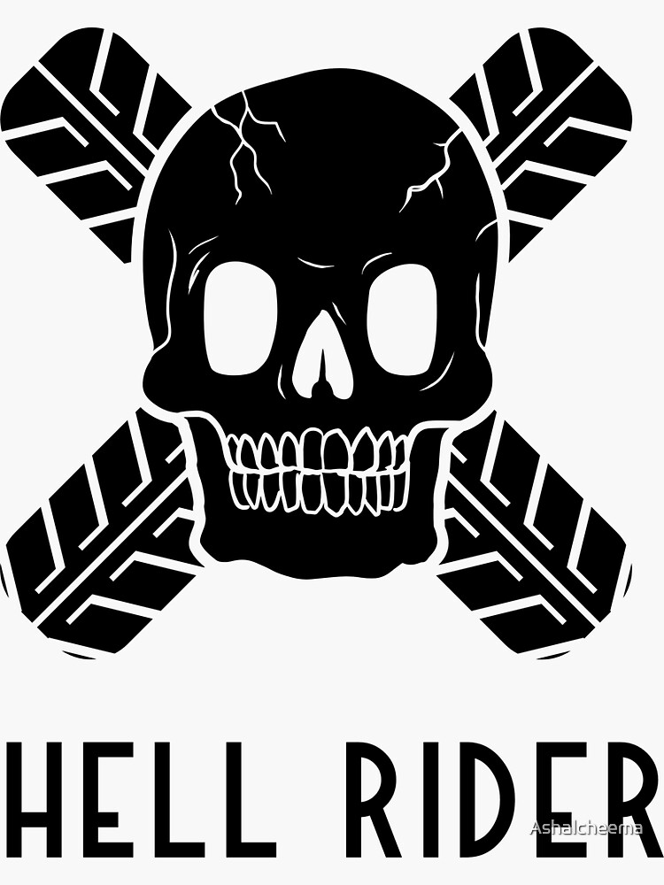"HELL RIDER" Sticker by Ashalcheema | Redbubble