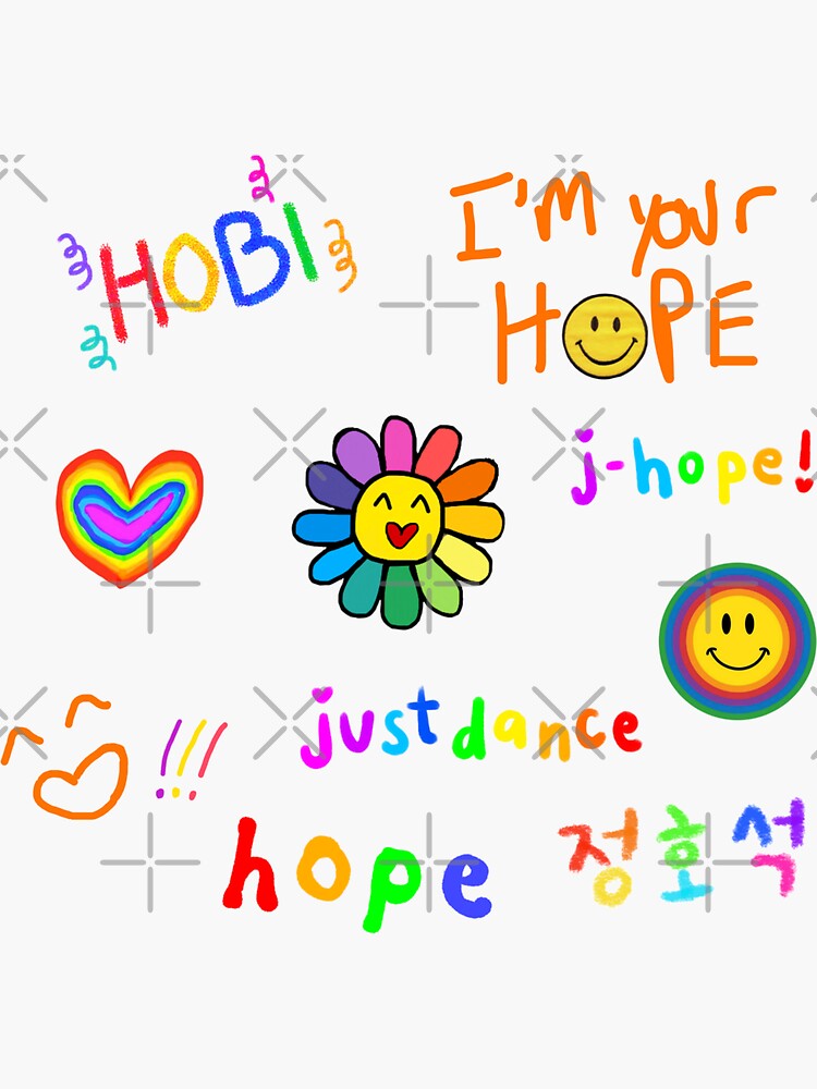 "jhope rainbow" Sticker by maryetaa | Redbubble