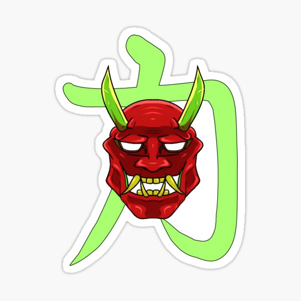"Oni Mask" Sticker for Sale by Sir-Cervantes | Redbubble