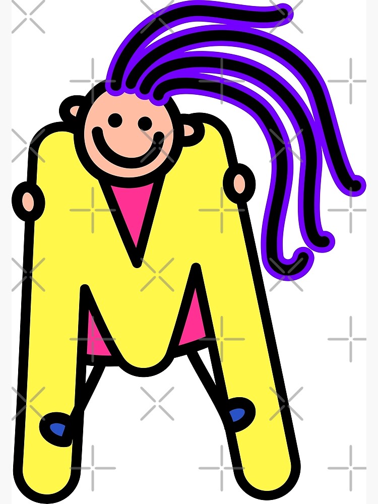 Póster «Letra M para niñas alfabeto Personaje de dibujos animados ...
