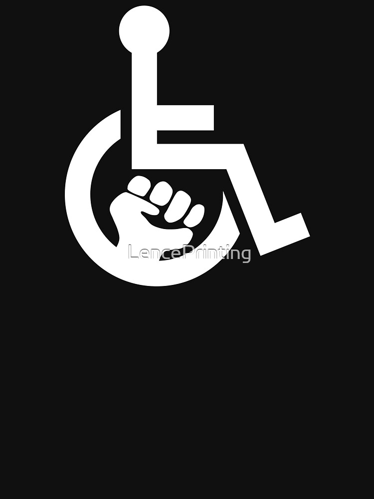 "Handicap Power Fist white" T-shirt for Sale by LencePrinting ...