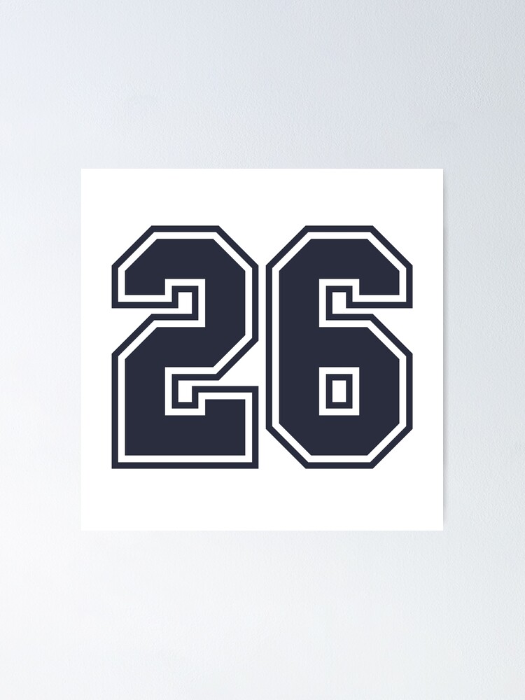 "26 Sports Number Twenty-Six" Poster for Sale by HelloFromAja | Redbubble