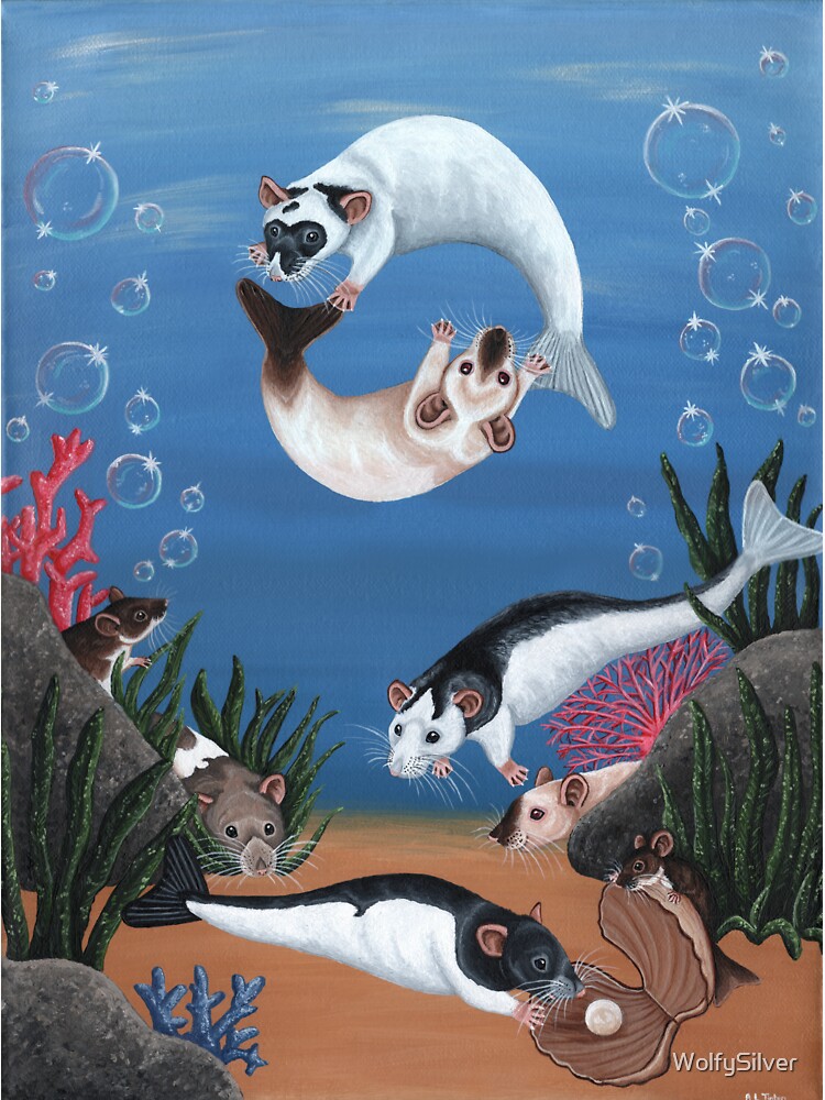 "Mermaid Rats" Sticker for Sale by WolfySilver | Redbubble