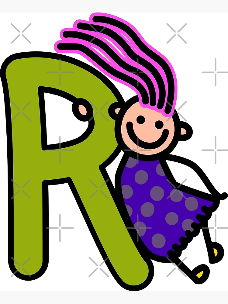 Lámina metálica «Letra R para niñas alfabeto Personaje de dibujos ...