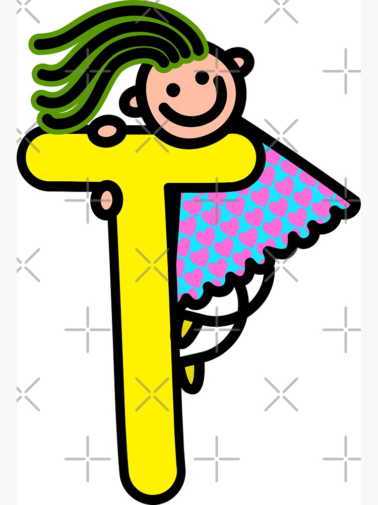 Imán «Letra T para niñas alfabeto Personaje de dibujos animados ...