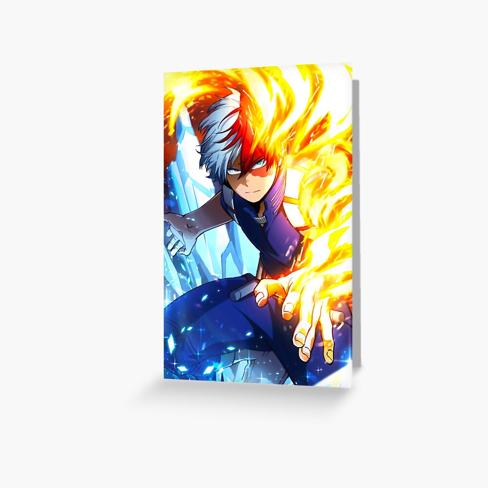 "Shoto Todoroki Artwork Boku no Hero - My Hero Academia" Greeting Card ...