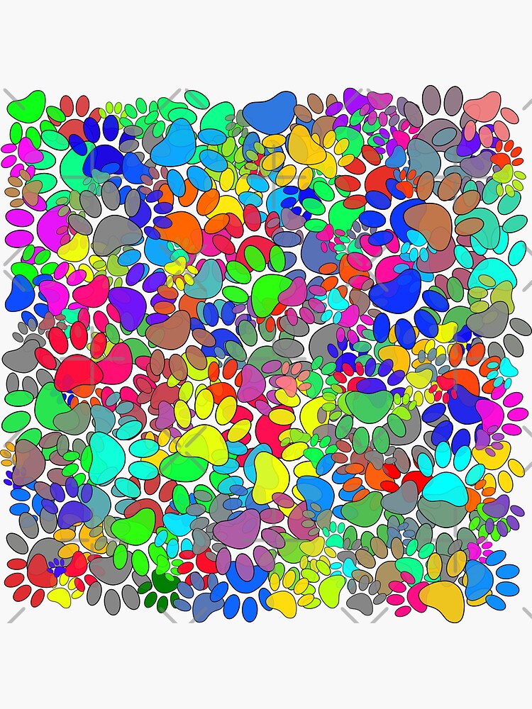 "Lots Of Dog Paw Prints All Over" Sticker for Sale by Almdrs | Redbubble