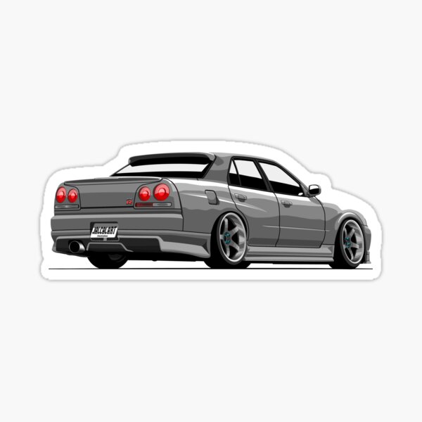 "Skyline ER34 GT-R Gray " Sticker for Sale by Jalcalart | Redbubble