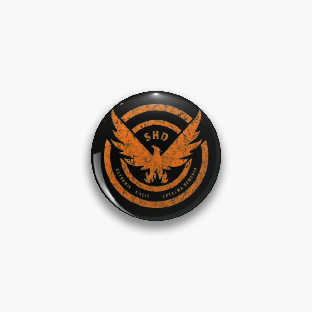"The Division SHD Logo Distressed Orange" Pin by BrotherOfPerl | Redbubble