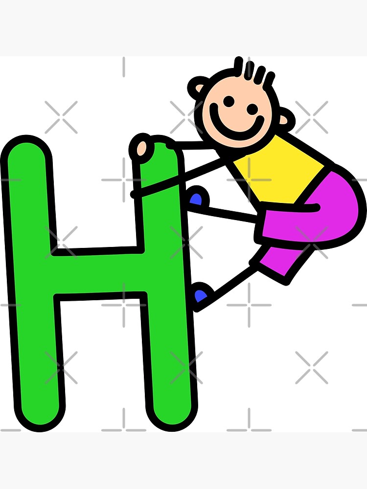 "Letter H for Boys alphabet Kids Colorful Cartoon Character ...