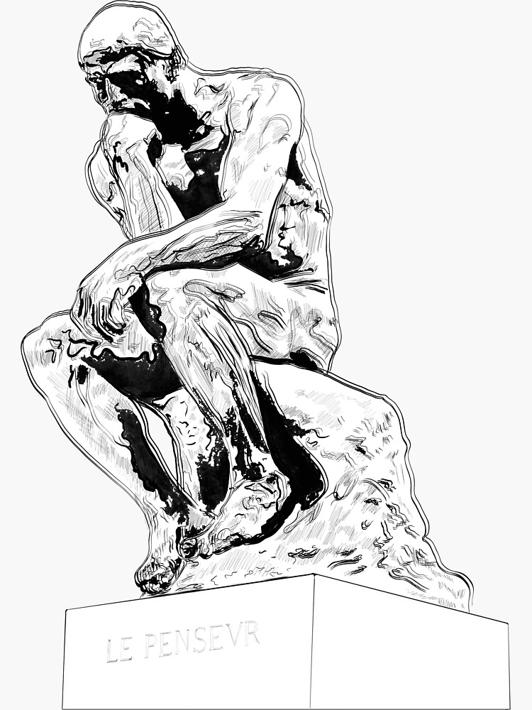 "The Thinker" Sticker for Sale by Neo-shop | Redbubble