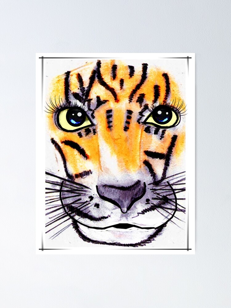 "Tiger face " Poster for Sale by shirleycutecard | Redbubble