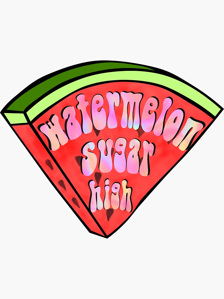 "Watermelon sugar Harry Styles - Watercolor watermelon slice" Sticker ...
