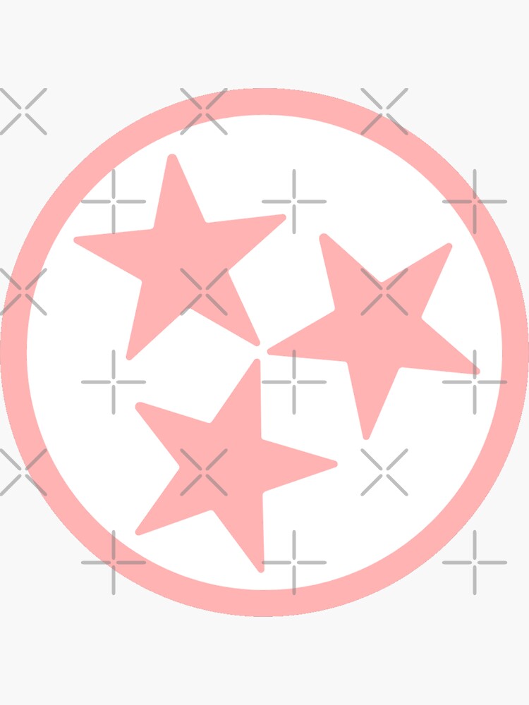 "White & Pink Tri-Star" Sticker for Sale by tennessee-carly | Redbubble