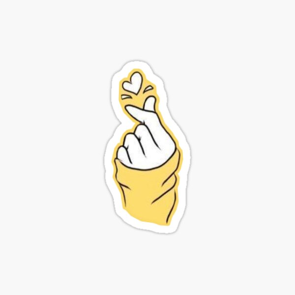 "Illustration of kpop heart hand sign" Sticker by Melike-Bon | Redbubble