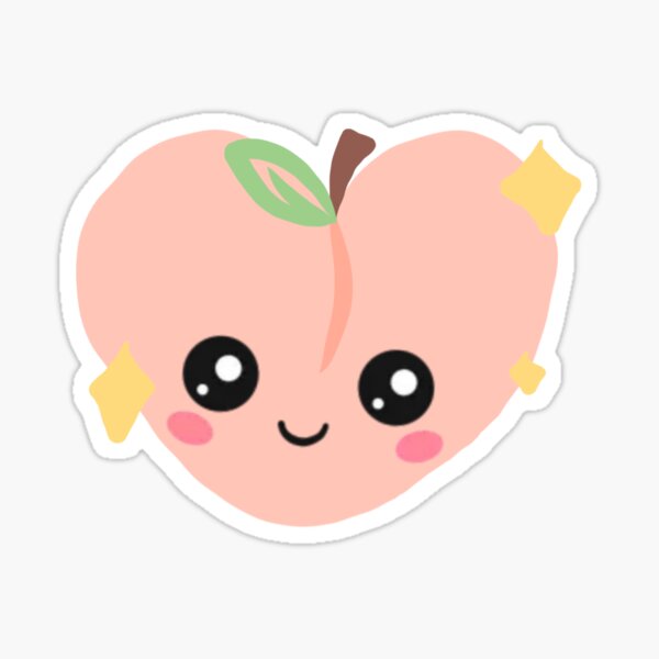 "Kawaii Peach" Sticker by PeachyGlow | Redbubble