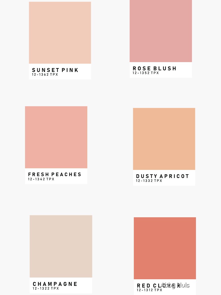 "Peach Color Swatches" Sticker for Sale by Akaihart | Redbubble