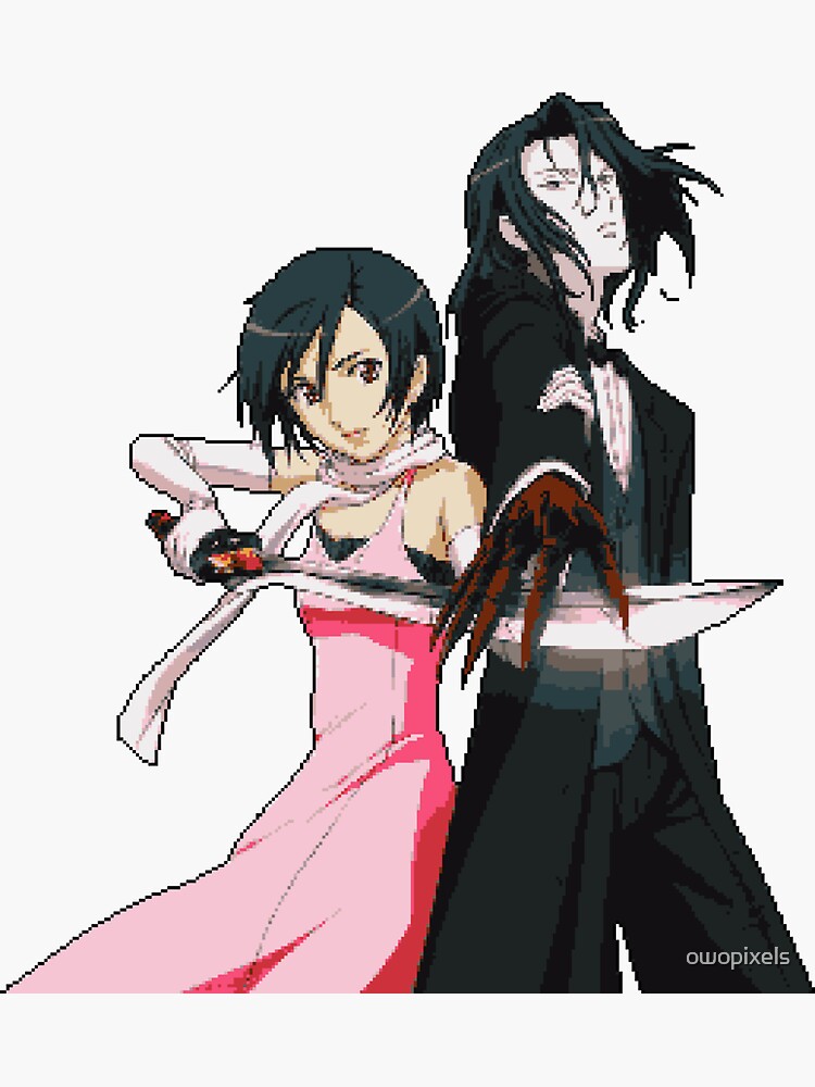 "Saya and Hagi Pixel Art" Sticker by owopixels | Redbubble