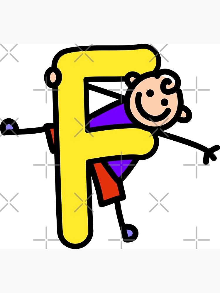 Imán «Letra F para niños alfabeto niños personaje de dibujos animados ...