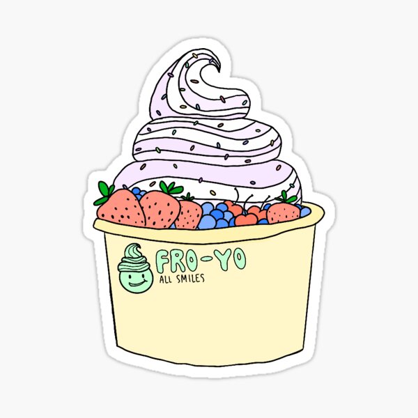 "fro-yo ice cream" Sticker by daniellegrazier | Redbubble
