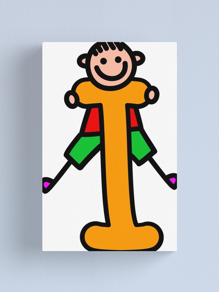 "Letter I for Boys alphabet Kids Colorful Cartoon Character" Canvas ...