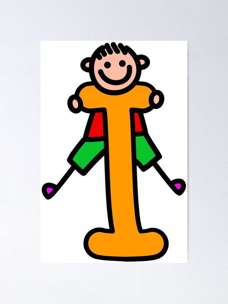 Póster «Letra I para niños alfabeto Niños colorido personaje de dibujos ...
