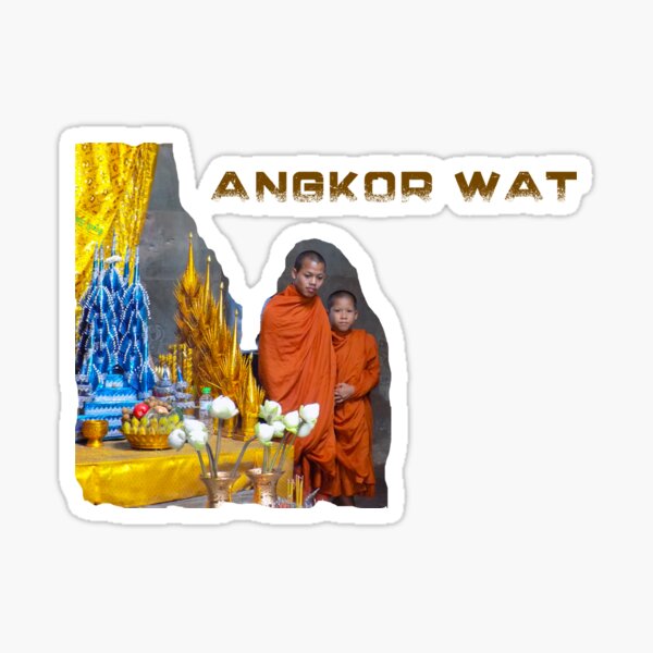"Angkor Wat - Cambodia. Young monks." Sticker by ThommyBLN | Redbubble