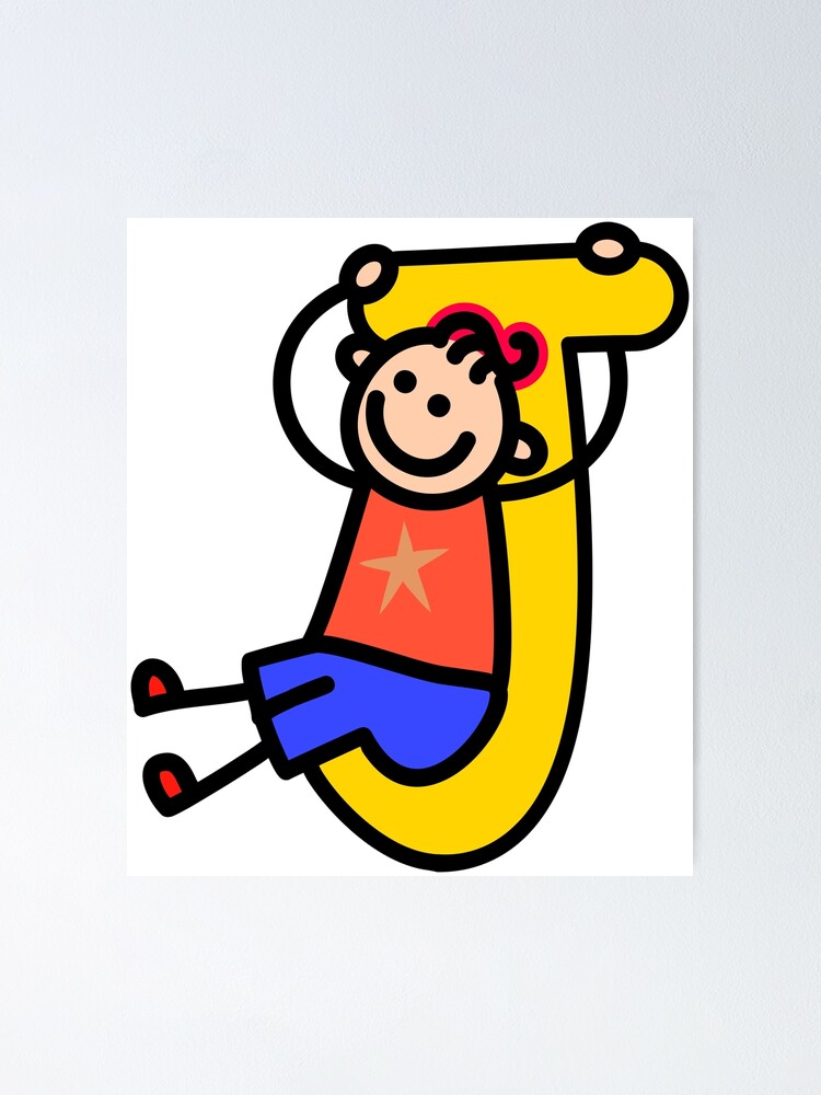 Póster «Letra J para niños alfabeto Personaje de dibujos animados ...