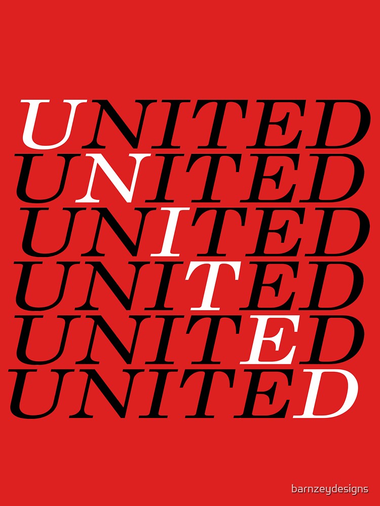 "MANCHESTER UNITED BOLD TEXT - RED FC" T-shirt for Sale by ...