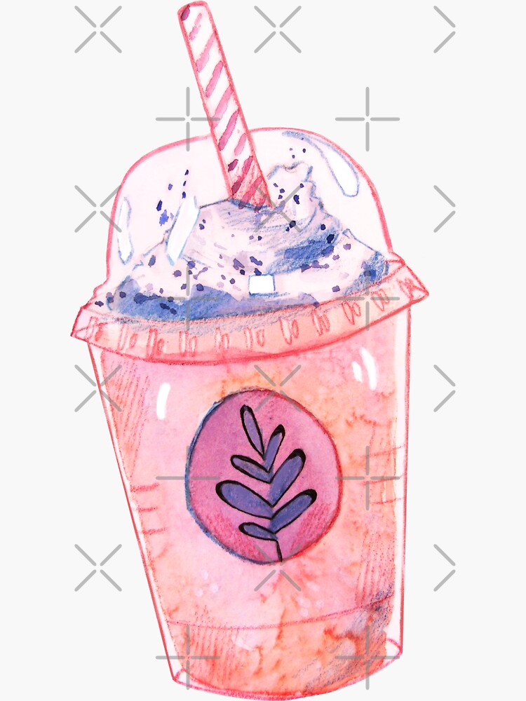"Frappuccino ~ Watercolor" Sticker for Sale by cvt-art | Redbubble