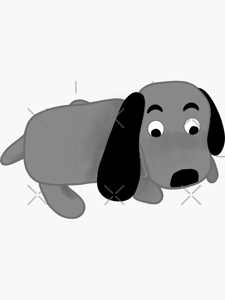"sleepy droopy dog " Sticker for Sale by Reyaaa | Redbubble