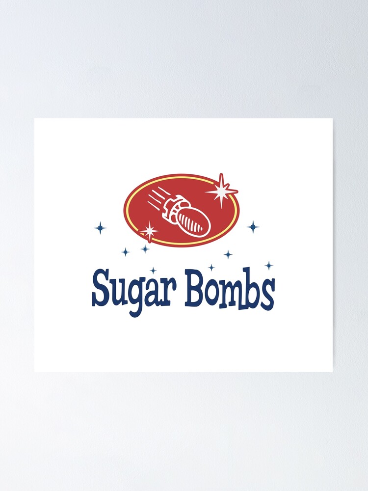 "Sugar Bombs Logo (BlueandRed)" Poster for Sale by Mercatus | Redbubble