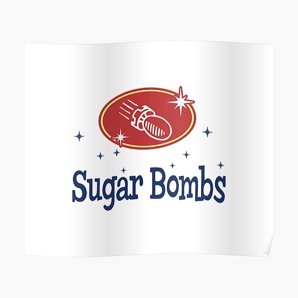 "Sugar Bombs Logo (BlueandRed)" Poster for Sale by Mercatus | Redbubble