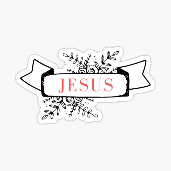 "Jesus." Sticker by yyrom445 | Redbubble