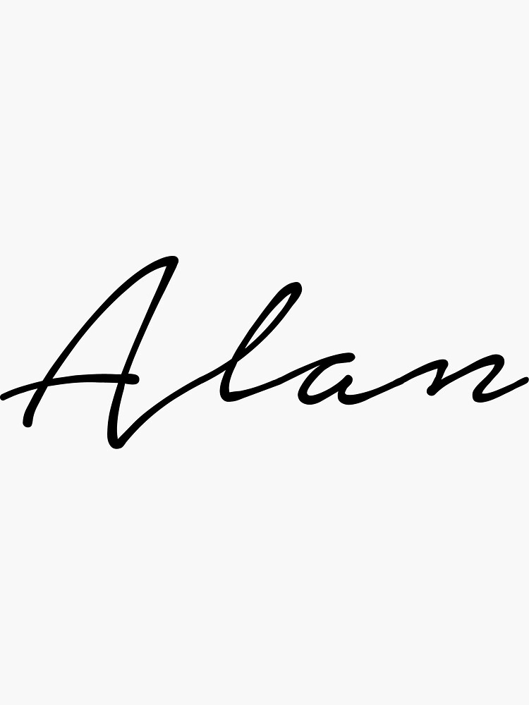 "Alan Name Personalised Name Custom print " Sticker for Sale by ...