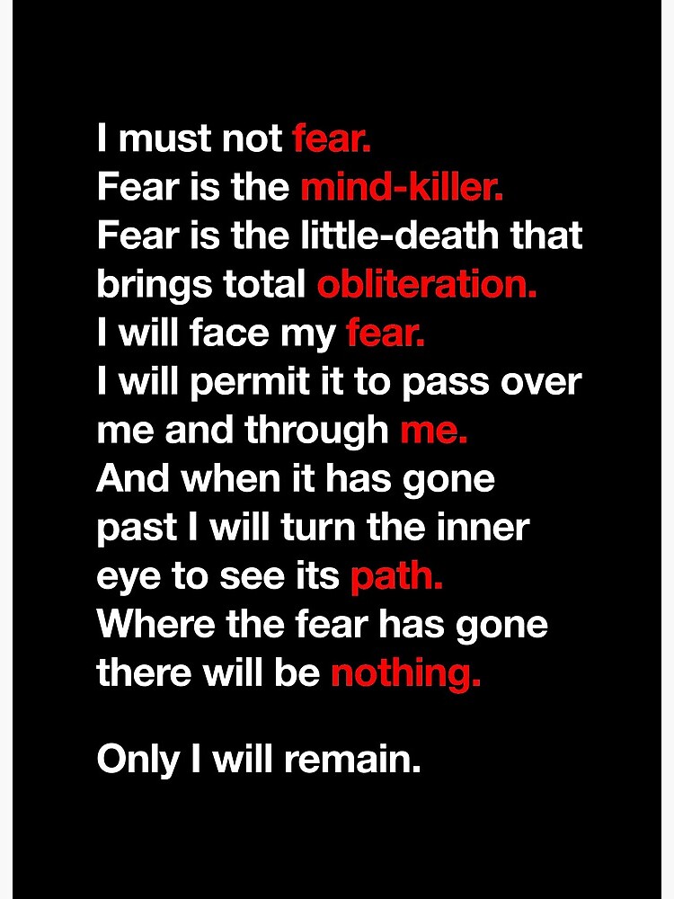 "DUNE - Litany Against Fear" Art Board Print for Sale by JoelJochim ...