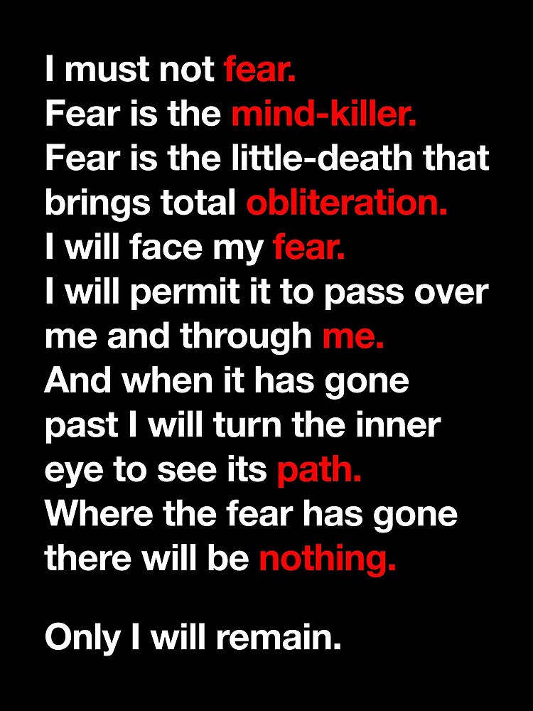 DUNE - Litany Against Fear Premium Matte Vertical Poster sold by Eric ...
