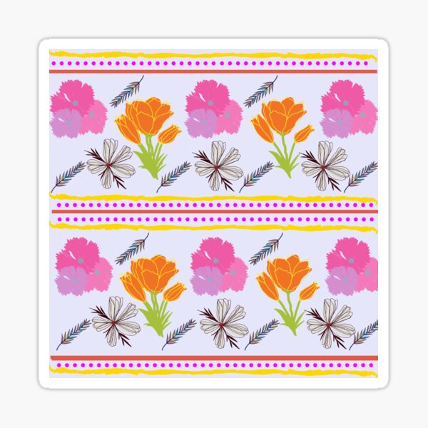 Pegatina «Fresca flor incompleta con un hermoso diseño de patrón de ...