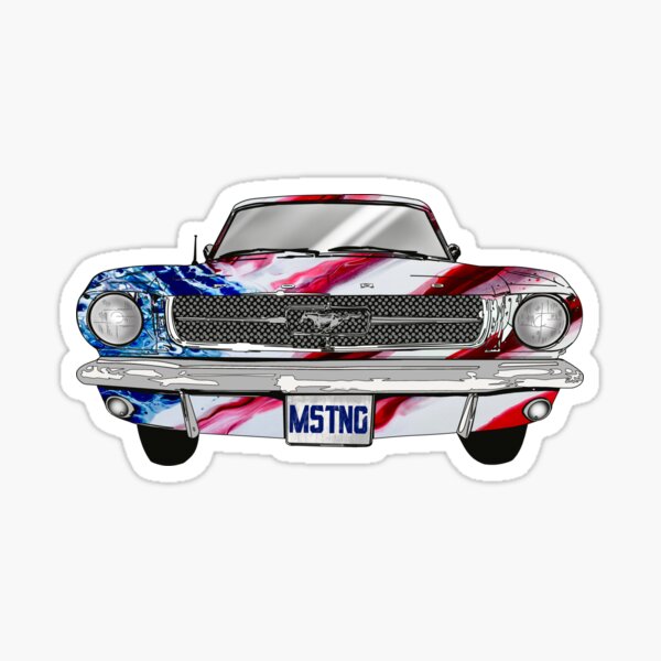 "Ford Mustang Retro Classic Muscle Car with American Flag Bodywork ...