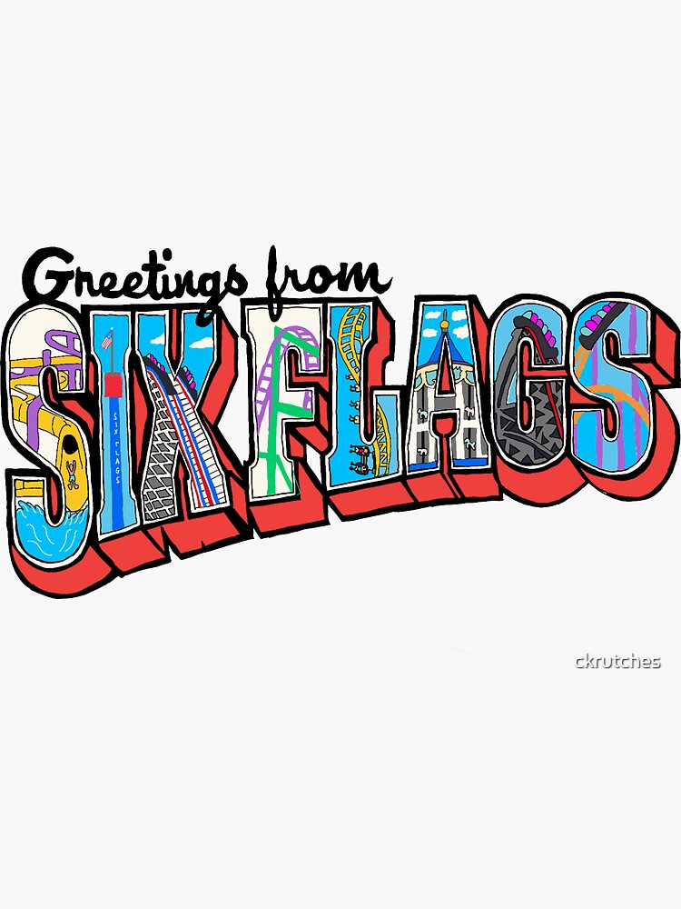 "six flags great america" Sticker for Sale by ckrutches | Redbubble