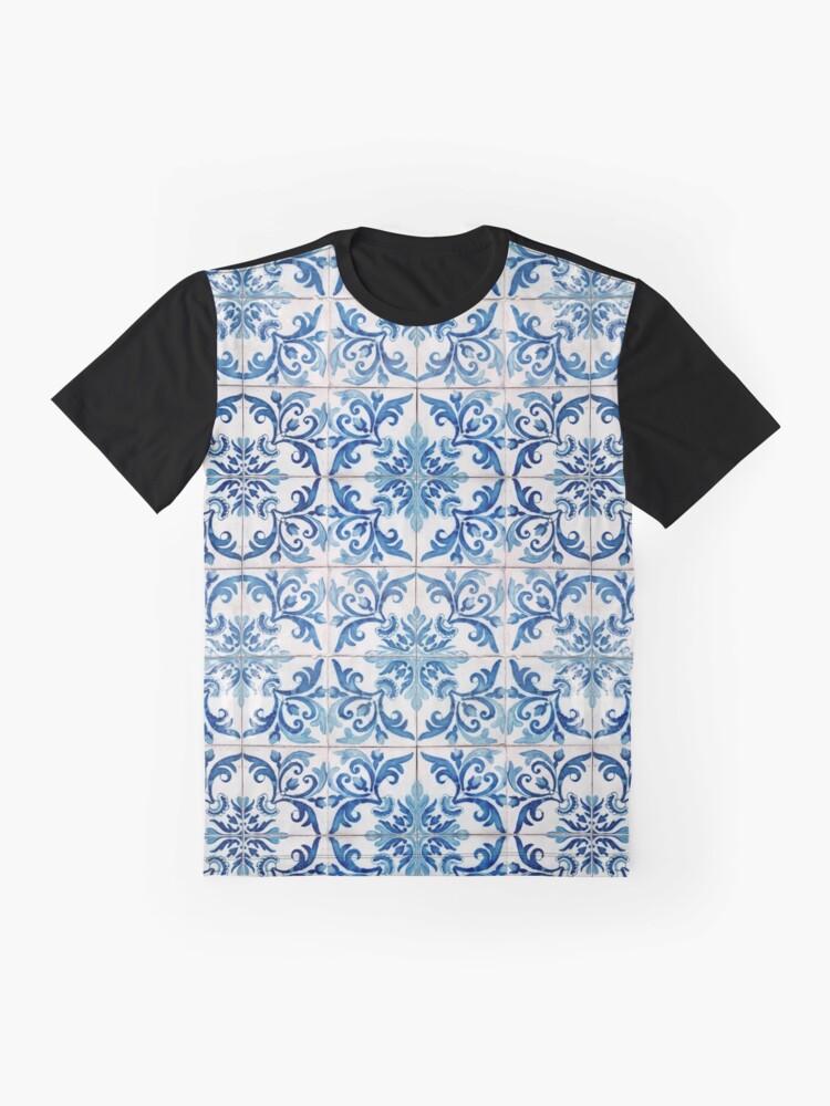 "Blue Portuguese ceramic tile pattern" T-shirt by EnnuiPics | Redbubble