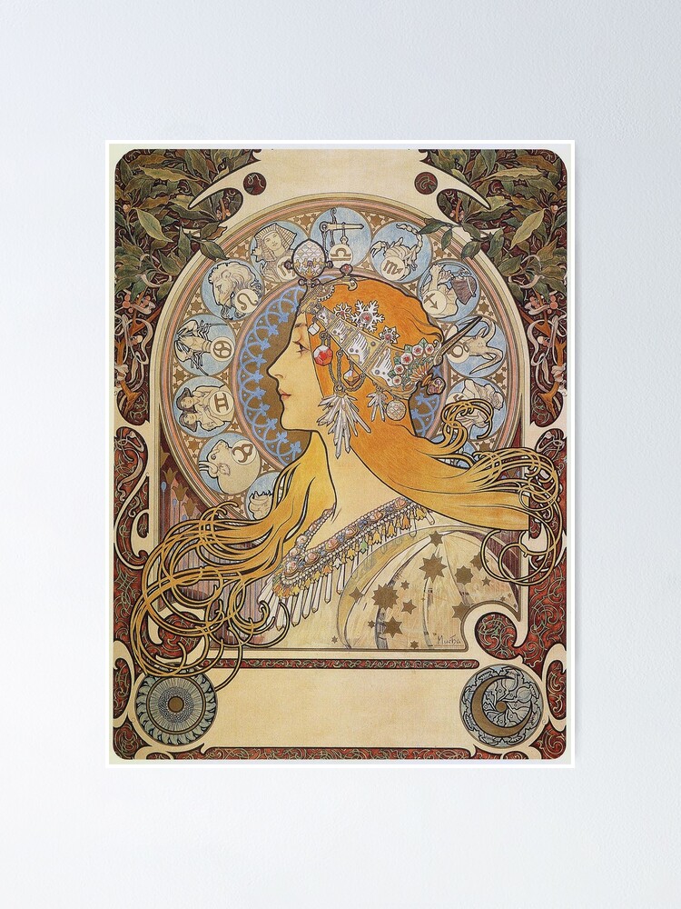 "Zodiac - Alphonse Mucha - 1896" Poster by CJET | Redbubble